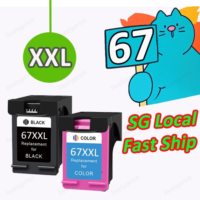 Compatible for 67XXL Ink Cartridge HP 67 Ink Cartridge for DeskJet 2330 2700 2722 2723 4120 ENVY ...