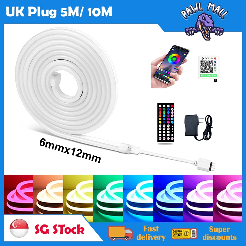 3 Pin Plug 5M/10M Strip Light RGB Led Strip for Ceiling Neon Strip ...