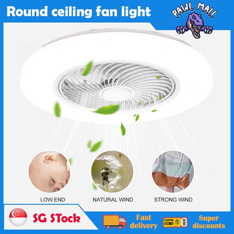 45/58cm Ceiling Fan Light Intelligent 6-Speed Timed Fan Smart Ceiling ...
