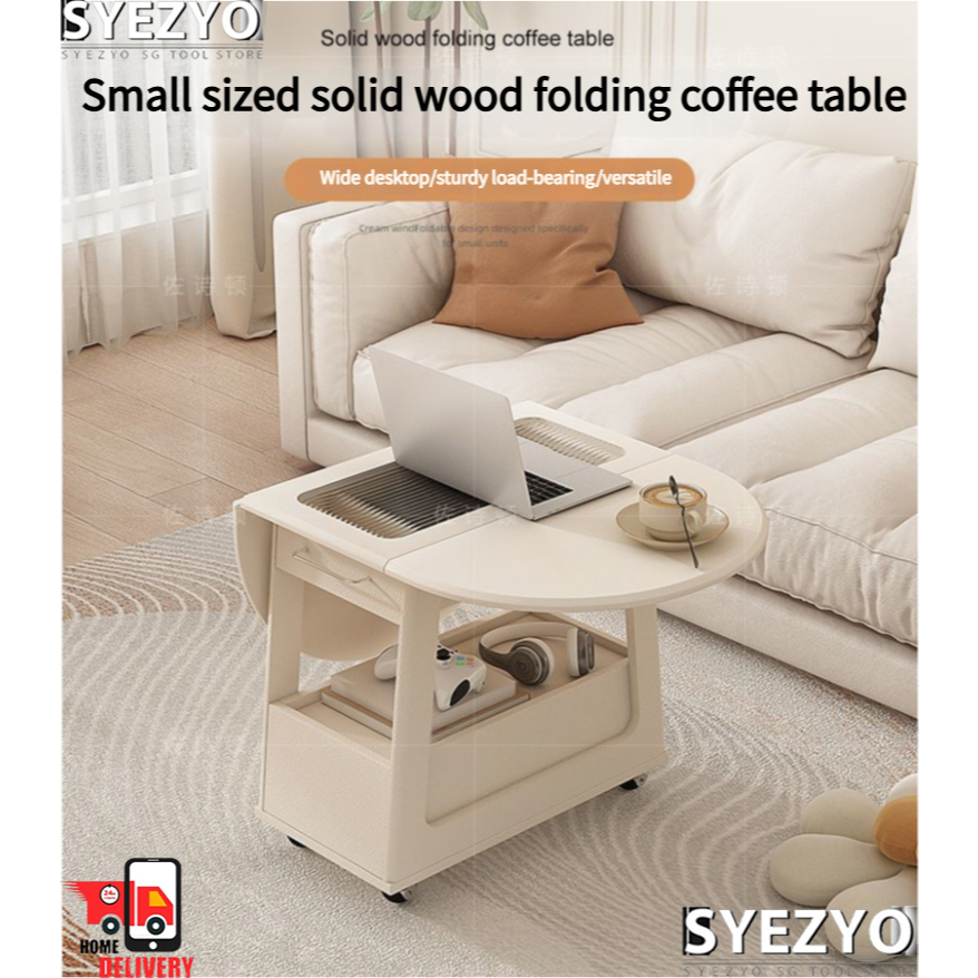 2025 new SG all-solid wood round coffee table 60cm high living room ...