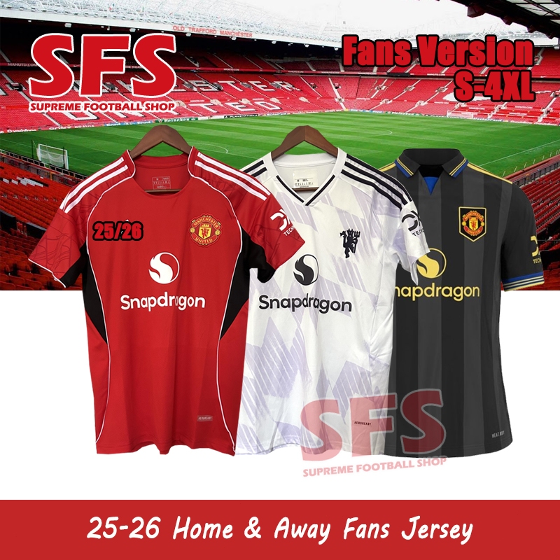 SFS 2025 M-U Home Away Kit Jersey Soccer Football Jersey Sports Short ...