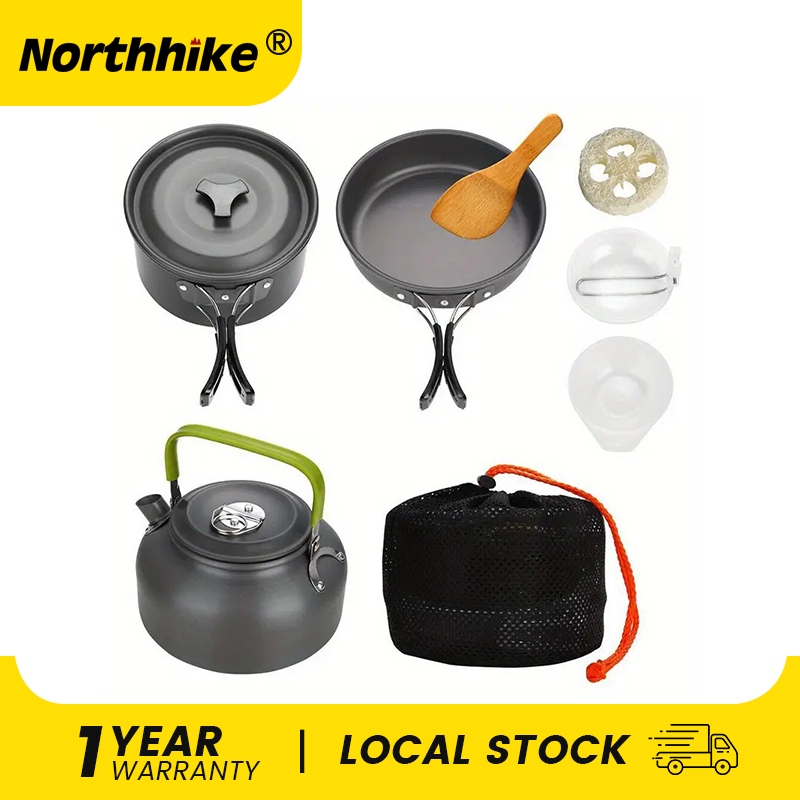 Northhike Aluminum Alloy Camping Cookware Set, Portable Outdoor Cooking ...