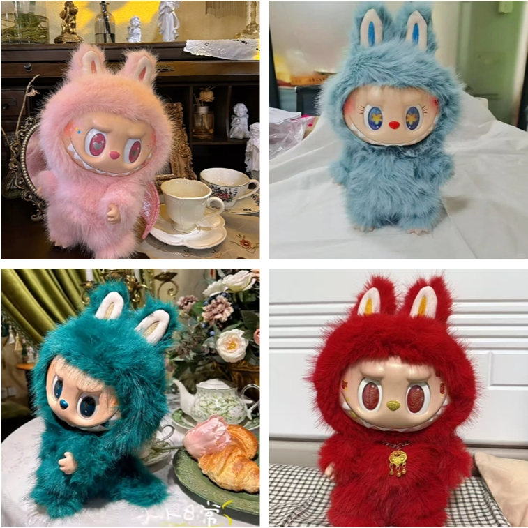 泡泡玛特 POPMART 38cm Vinyl Plush Doll labubu Medium Angel ZIMOMO首领 Middle ...