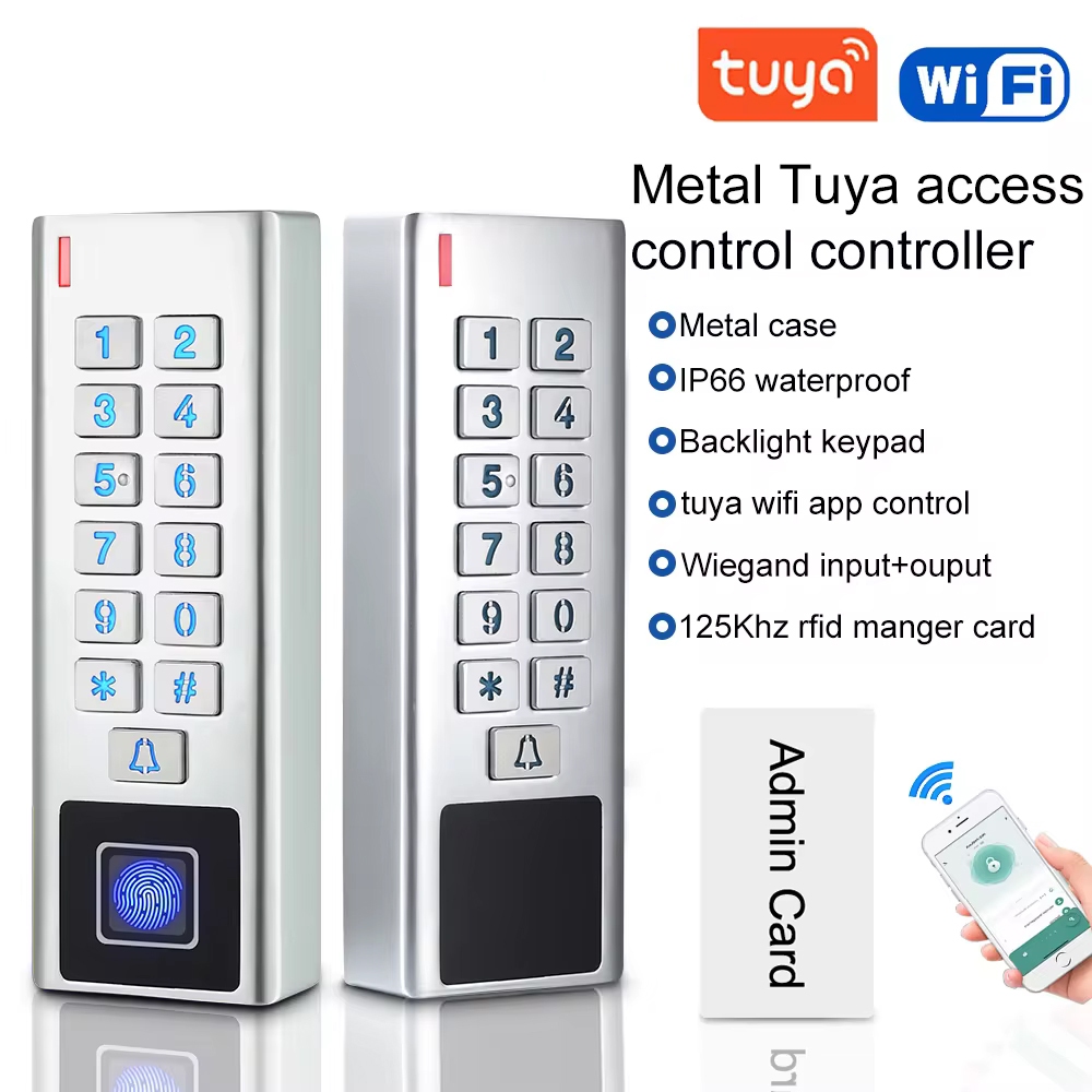 WIFI App Biometric Fingerprint Access Controller Keypad Metal Waterproof RFID EM Card Standalone ...