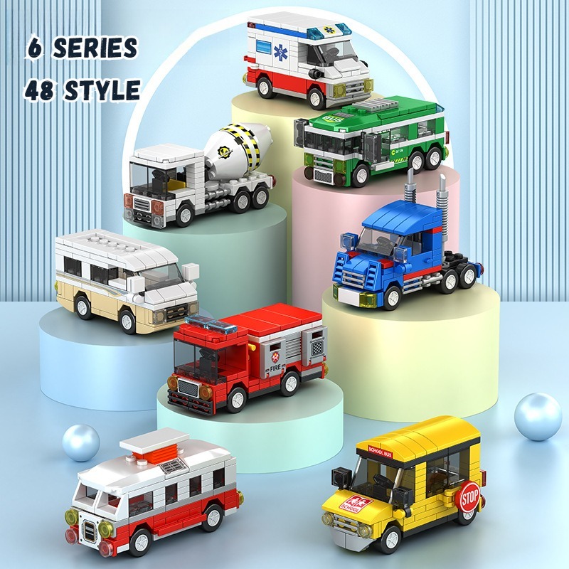 6 Series 48 Style City Car Racing Car Building Blocks Kids Children ...