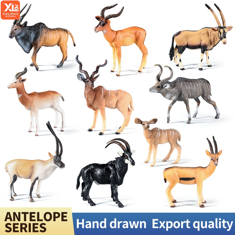 Forest Animals Figurines Toys, Realistic Plastic Wild Woodland Antelope ...