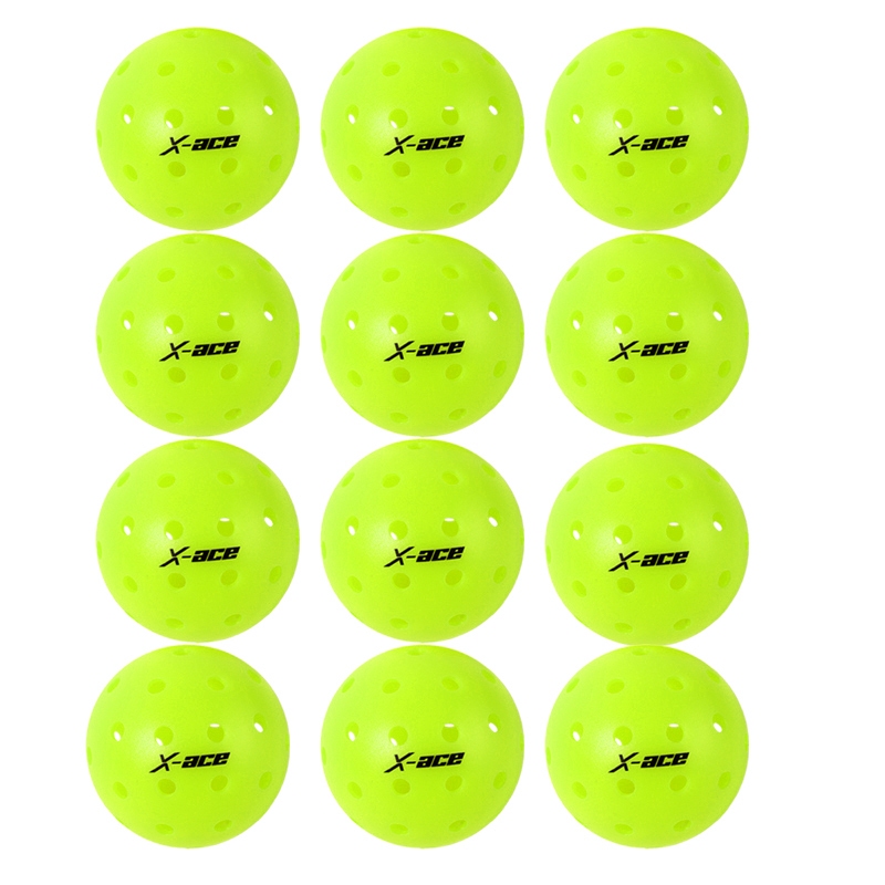 X-ace Pickleball Balls 12Pcs, 26 Holes /40 Hole Indoor Outdoor ...