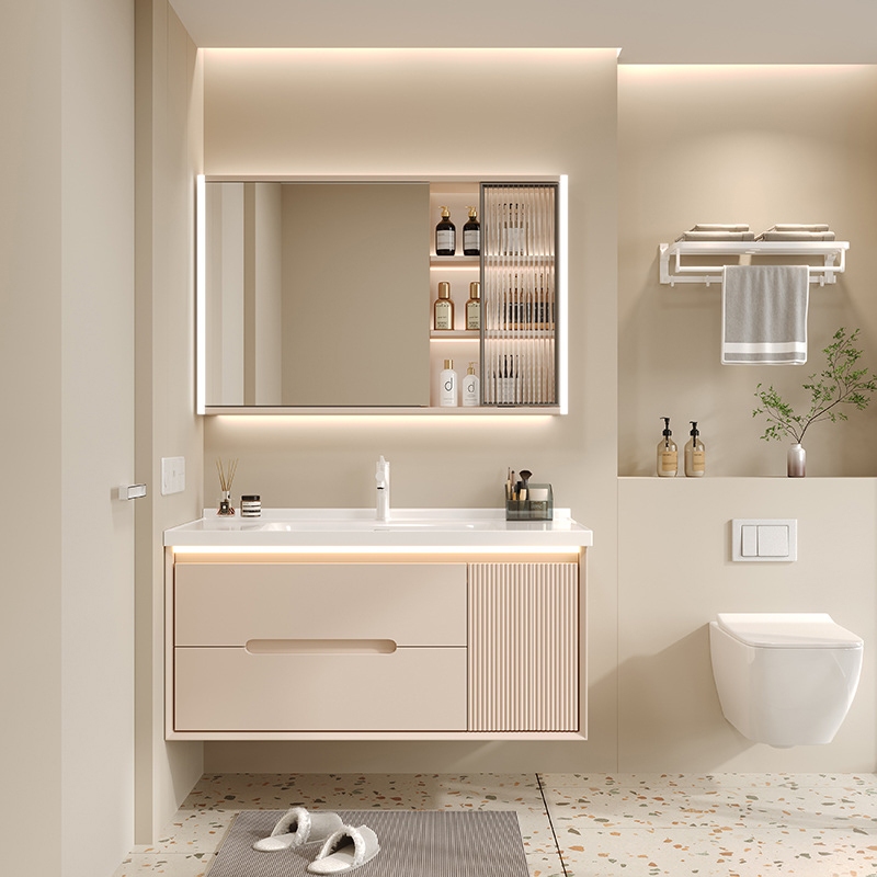 HDB bathroom cabinet ceramic one-piece basin bathroom washbasin ...