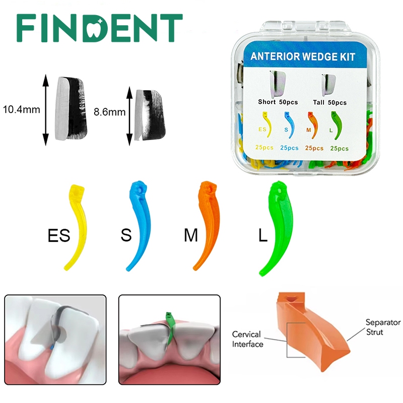 200Pcs/box Dental Anterior Matrix System Wedge Matrix Bands Interdental ...