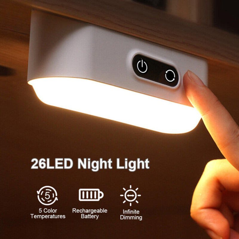 LED Night Light Body Motion Sensor Bedroom Lamp USB Rechargeable ...