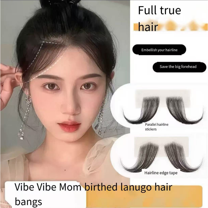 Lanugo hair bangs female hair sideburns edge extensions parallel to ...