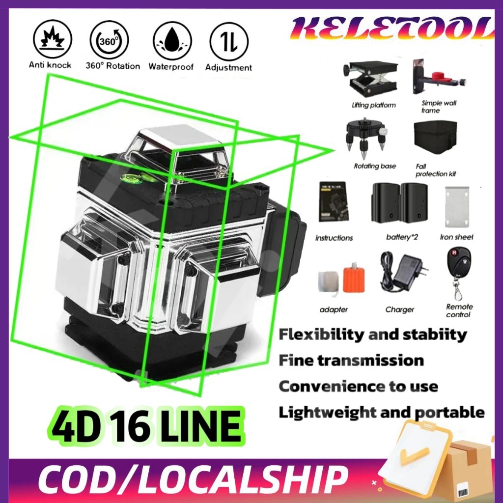 Laser line 4d Cross Auto Leveling Measuring Laser Level Adjustable ...