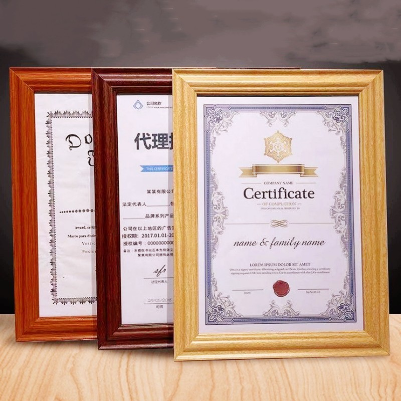 Wooden A4 certificate frame 8K photo frame wall hanging business ...