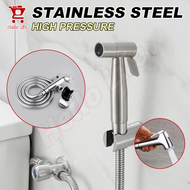 3PCS Handy Bidet Spray Set Stainless Steel 304 Metal Head Bidet Holder ...