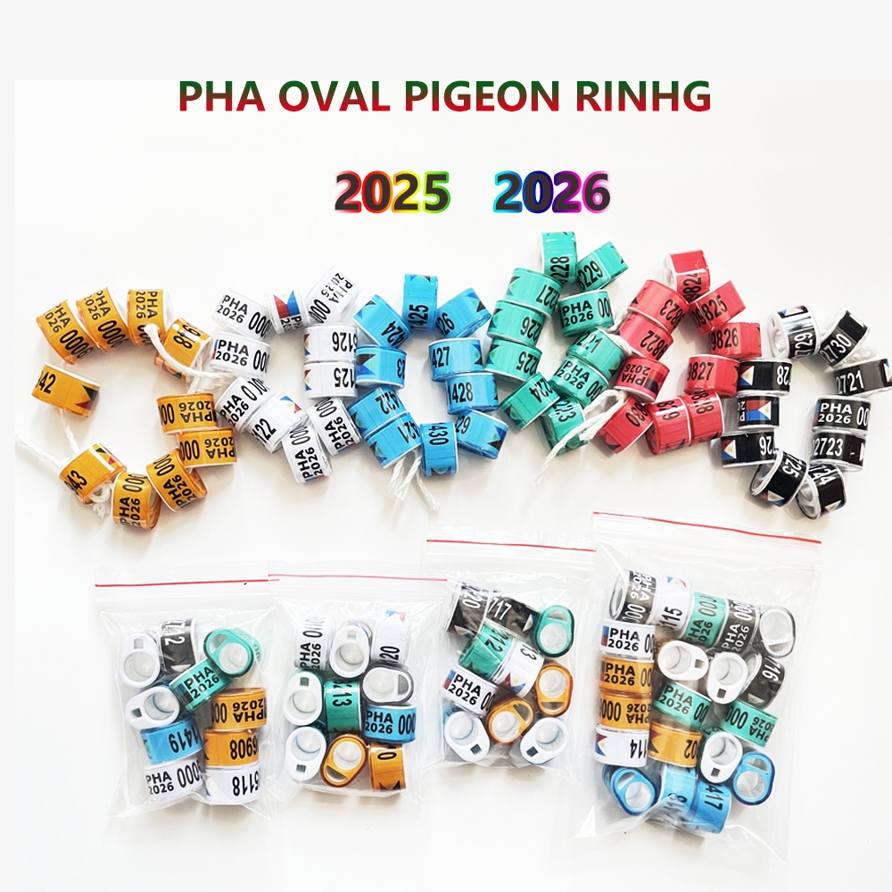 PHA Oval Pigeon Ring 2025/2026 Oblong Rings 8mm Pigeons Parrot Leg ...