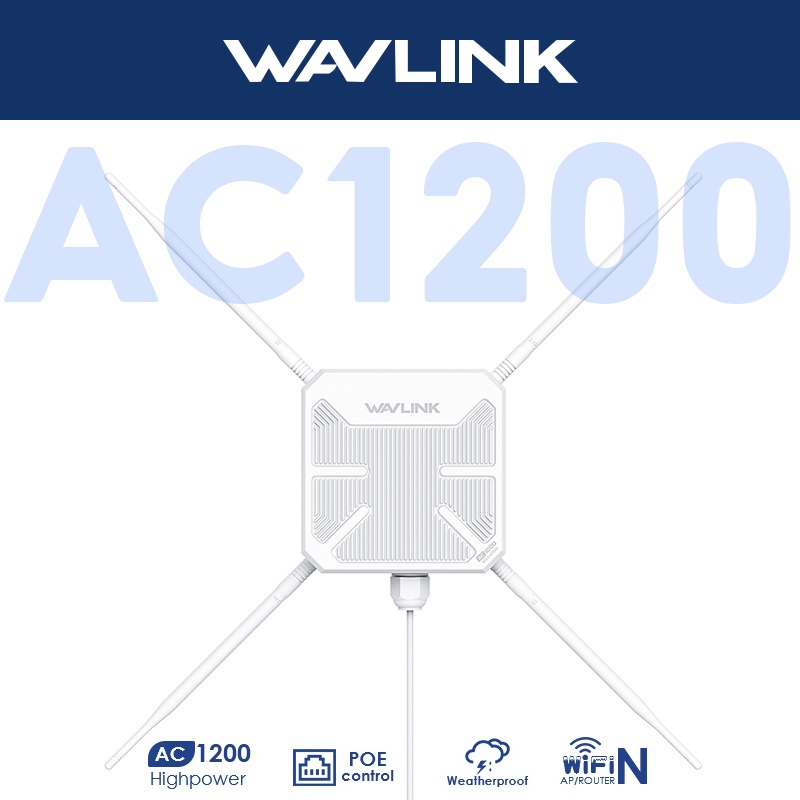 WAVLINK AC1200 Outdoor Access Point/Repeater Long Range WiFi Extender ...