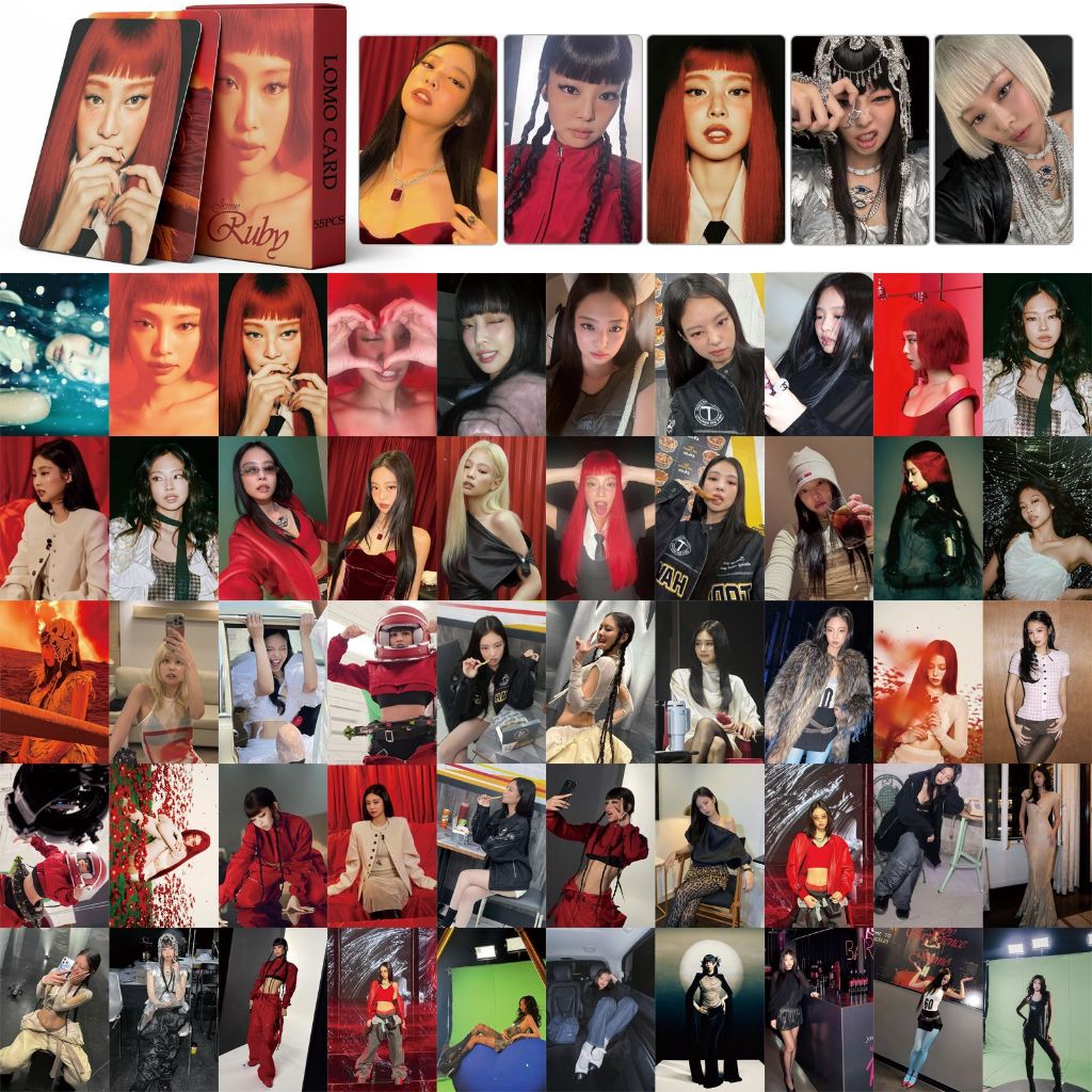 55pcs/box BP Jennie Ruby 7th Anniversary Photocards Lisa BORN AGAIN ...