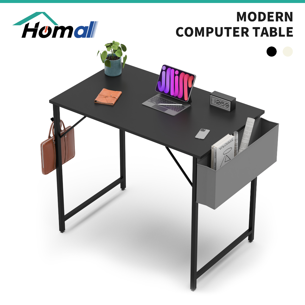 Homall Study Table Versatile Sturdy Office Desk with Adjustable Storage ...