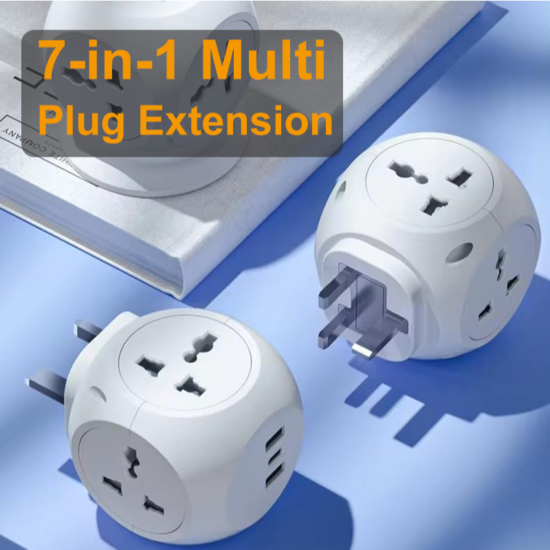 Multi Plug Extension, 4 Way Power Adapter, New 7-in-1 Electrical ...