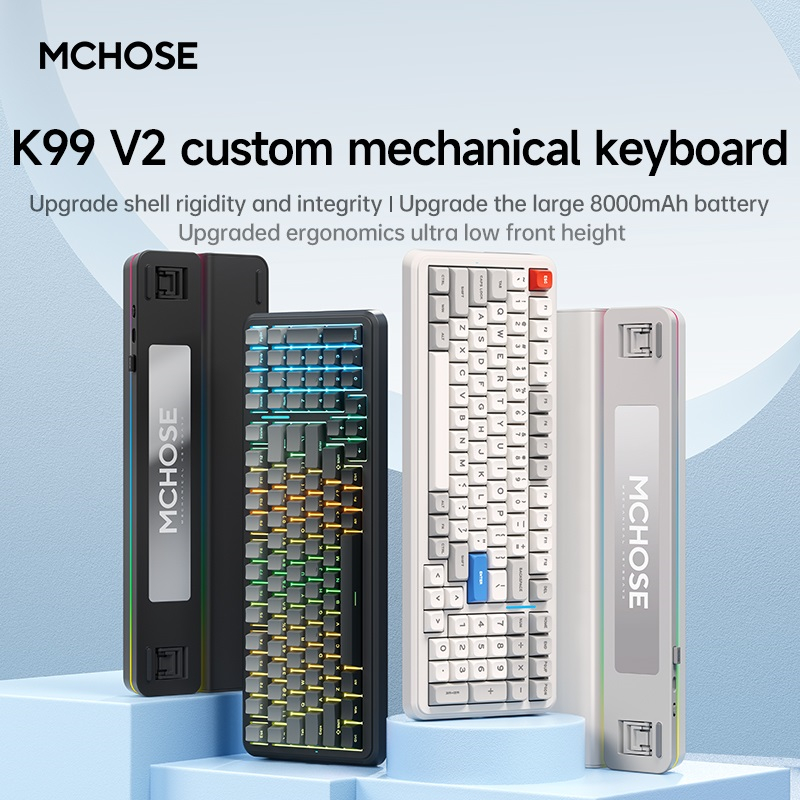 Wireless Mechanical Keyboard Mchose K99V2 99 keys The Three Mode Connection Hot-swap Gasket ...