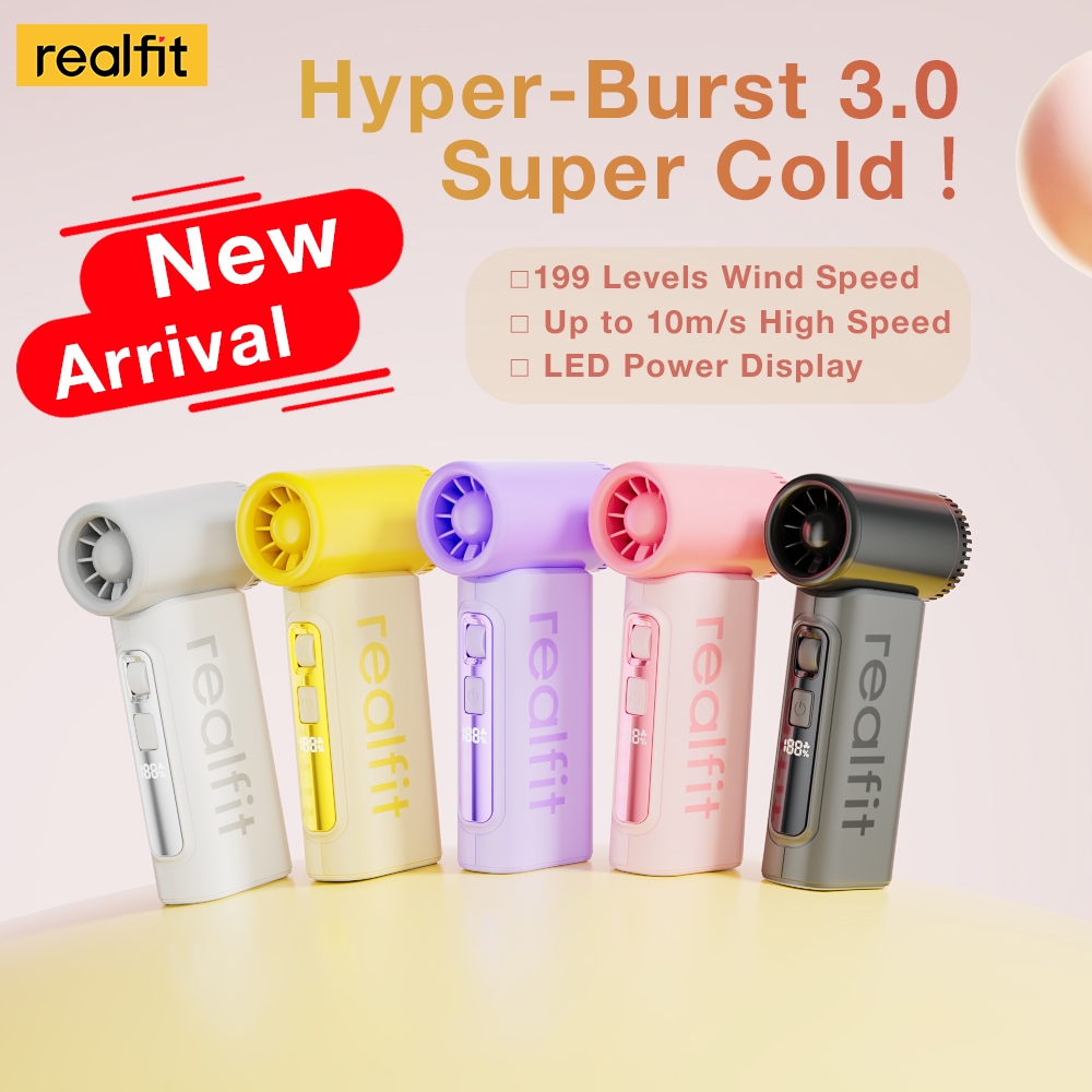 Realfit T1 High Speed Fan, 199 Levels of Maximum Wind Speed for Rapid ...