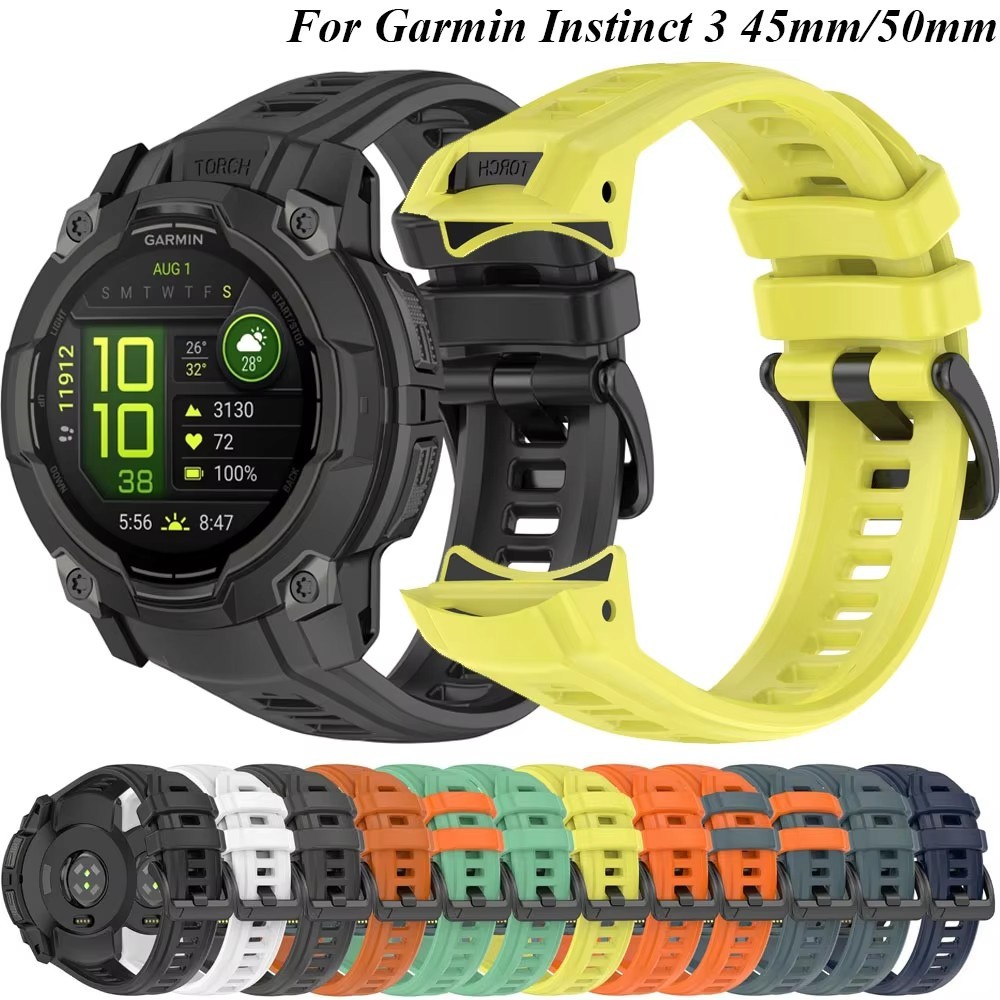 Official Silicone Strap For Garmin Instinct 3 Amoled 50mm 45mm Replace ...