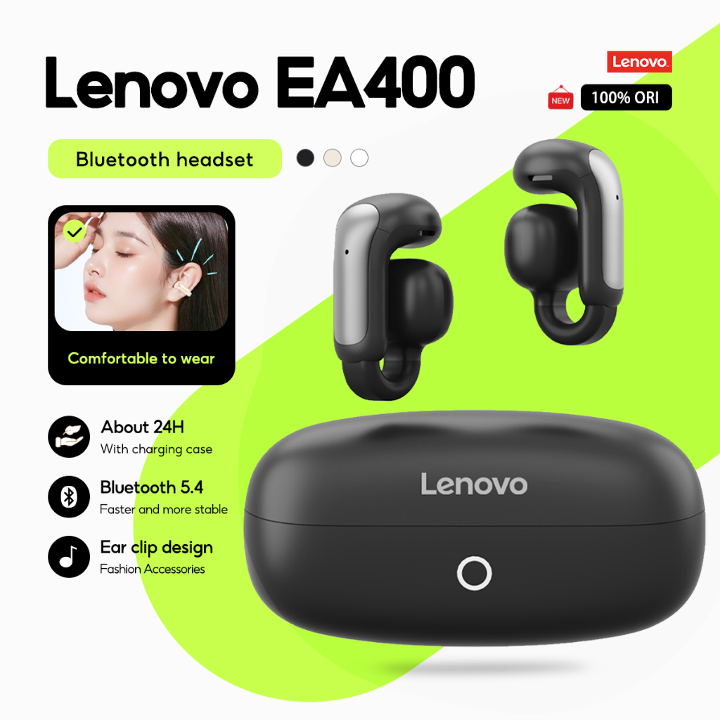 Lenovo Earbuds EA400 Bluetooth Wireless Earbuds TWS Open Type Earphone Bluetooth 5.4 Touch ...