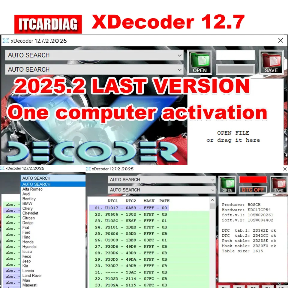 2025.2 Xdecoder 12.7 License Activated ECU Files DTC OFF Delete DTC Remover Disable Error off ...