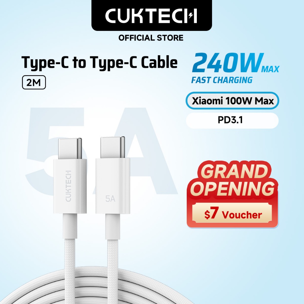 【New Arrival Offer】CUKTECH PowerLine Type-C to Type-C Charging Cable ...