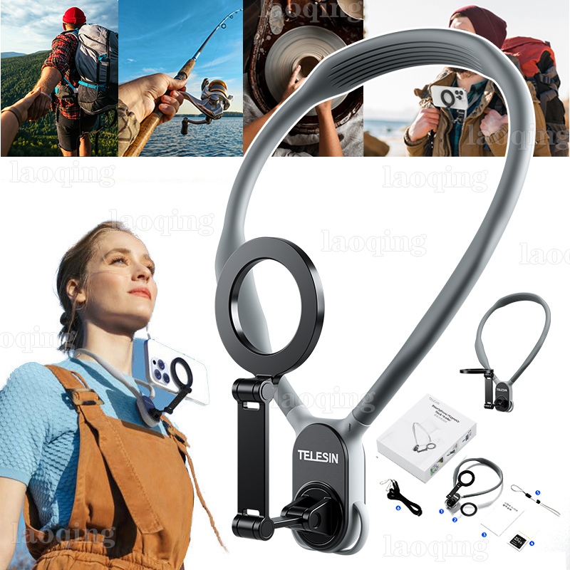 Magnetic Neck Mount for Phones, Neck Cell Phone Holder POV/Vlog Selfie ...