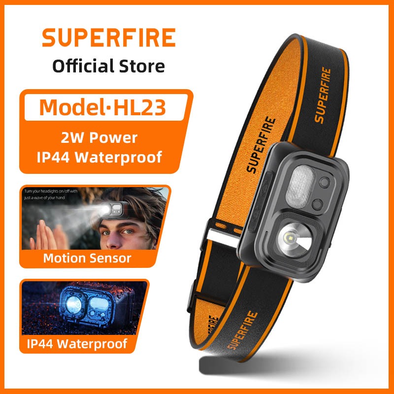 SUPERFIRE HL23 Mini LED Headlamp Super Bright Induction Headlight USB C ...