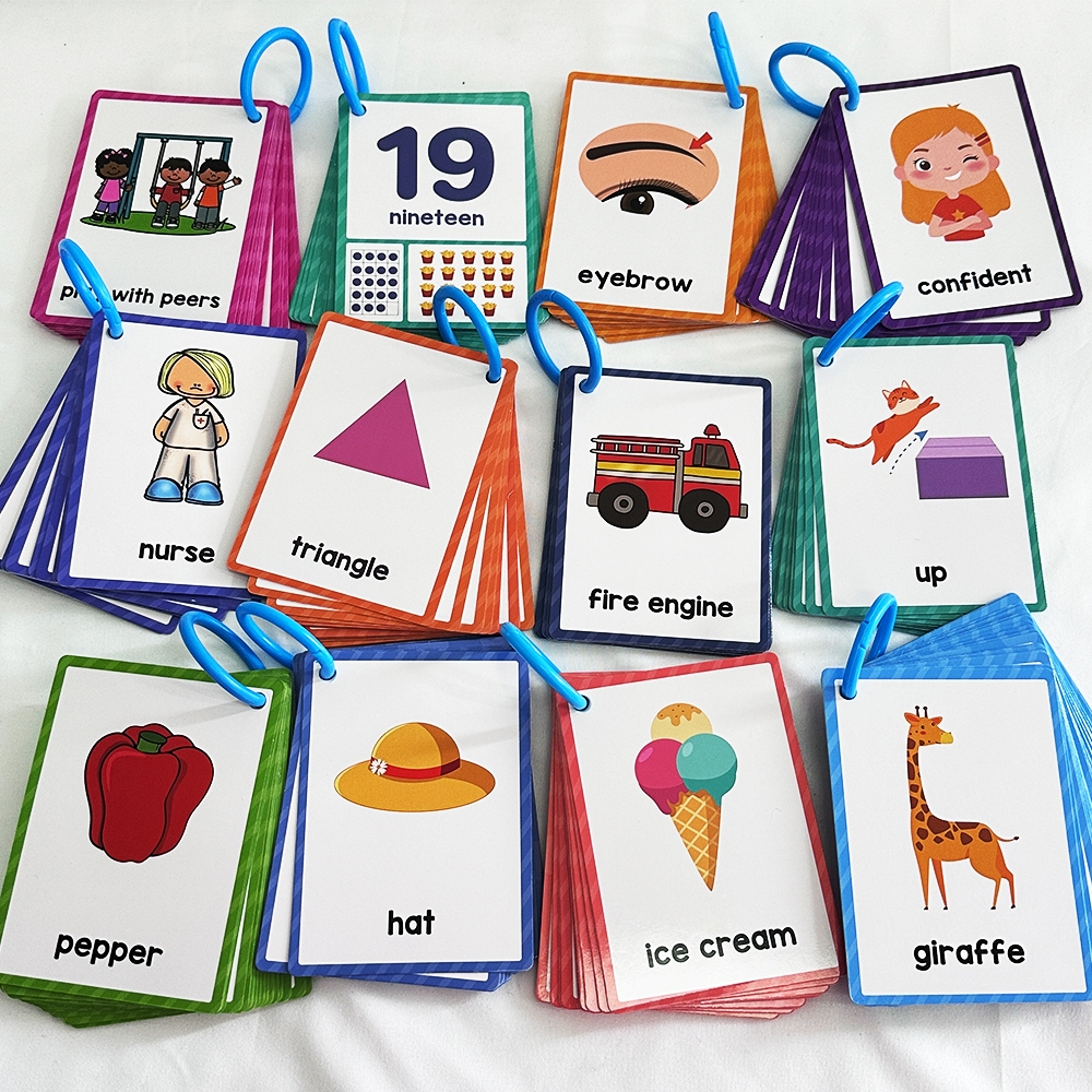 Fun English Vocabulary Words Flash Cards Preschool Learning Materials ...