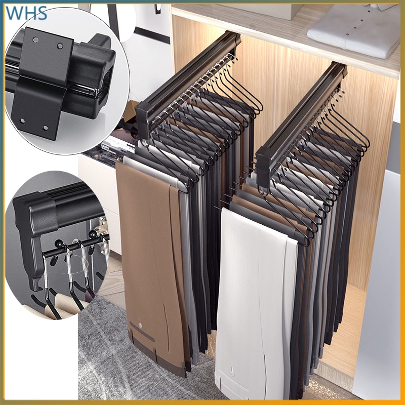 clothes rack pull out rack retractable hanger rack wardrobe organizer ...