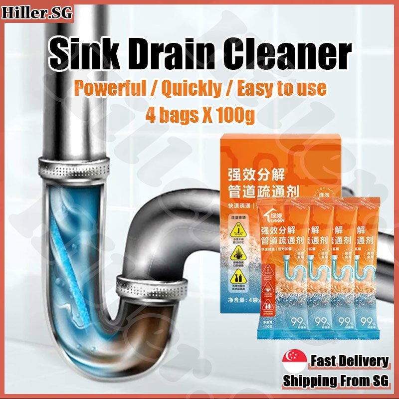 🔥SG stock🔥 𝟰 𝗯𝗮𝗴𝘀𝘅𝟭𝟬𝟬𝗴 /𝗯𝗼𝘅 Drain clog remover agent / Powerful Choke ...
