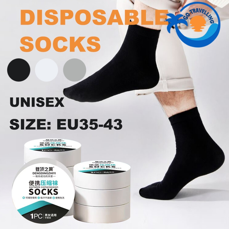 [SG Stock] Disposable Socks For Travel Men Women Compressed Cotton ...