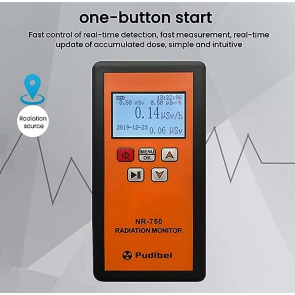 NR-750 Handheld Portable Nuclear Radiation Detector Monitor LCD Display ...