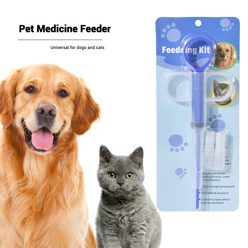 Push Type Pet Medicine Syringe for Cats and Dogs Dual Use Pill and ...