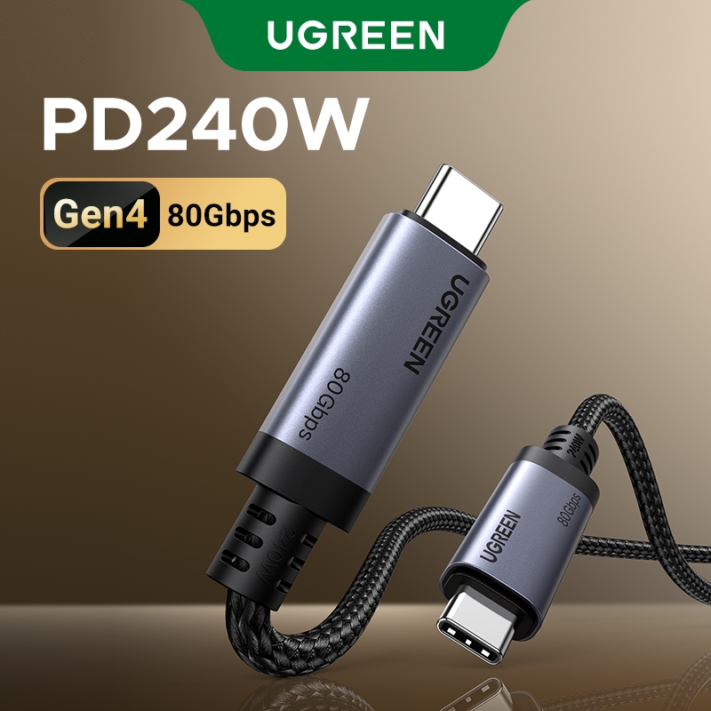 UGREEN PD3.1 240W Gen4 16K@60Hz 80 Gbps USB C to USB C Type C Nylon-Braided Fast Charging Cable ...