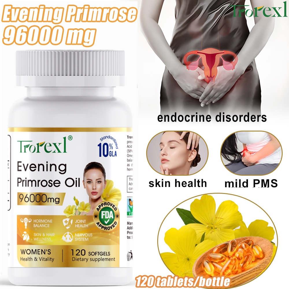 Trorexl Evening Primrose oil capsule halal skin elasticity aging PMS ...