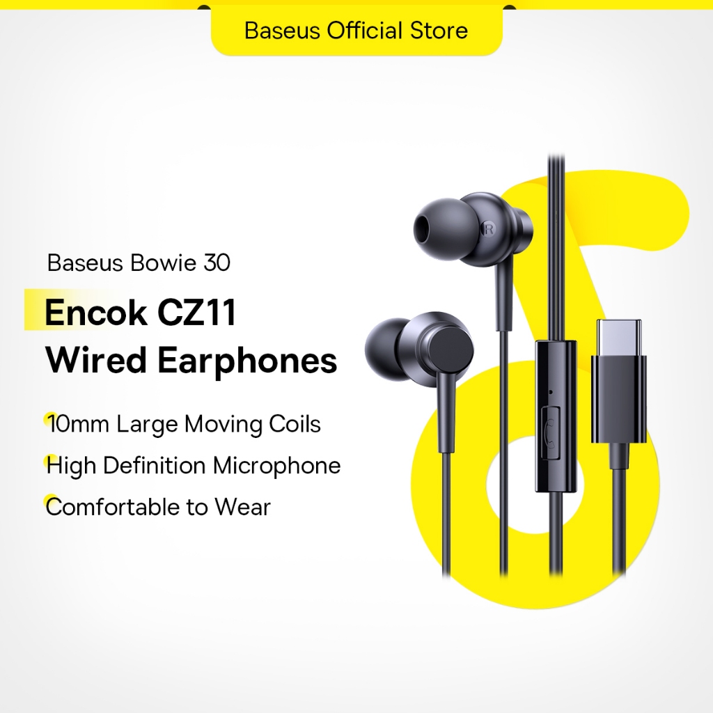 Baseus Encok HZ11/CZ11 lateral in-ear Wired Earphones | Shopee Singapore