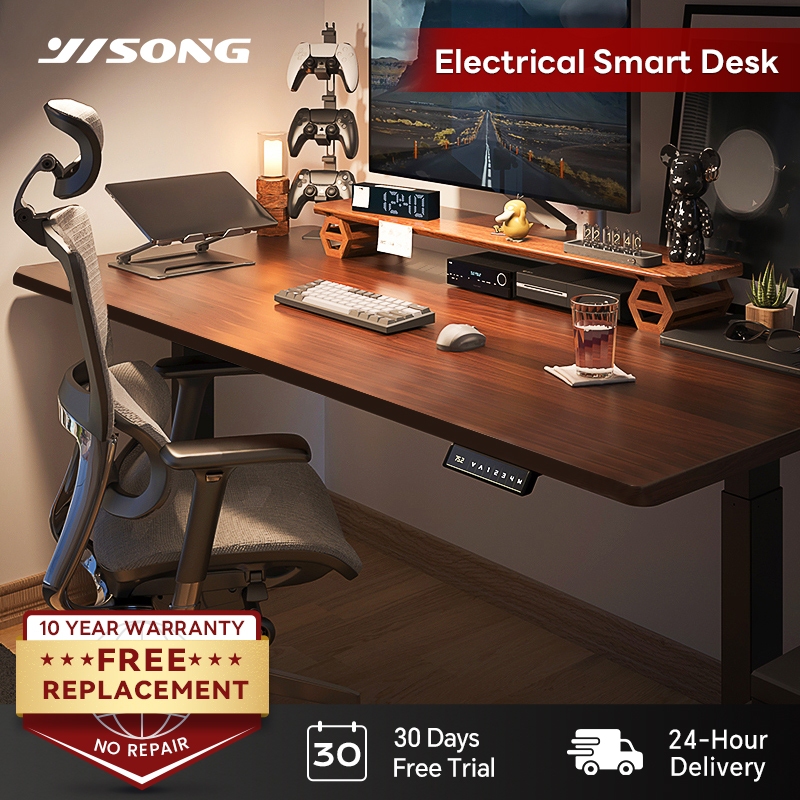 YISONG Smart Desk Ergonomic Standing Desk Electric Height Adjustable PC Gaming Desk Table Office ...