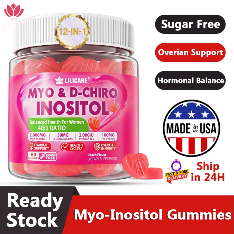 LILICARE Myo-Inositol & D-Chiro Inositol Gummies for Women 2000mg ...