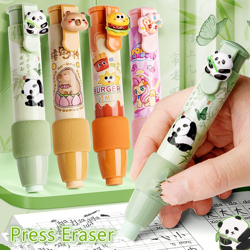 Pencil Eraser Pen Type Eraser Automatic Pencil Rubber Writing School ...