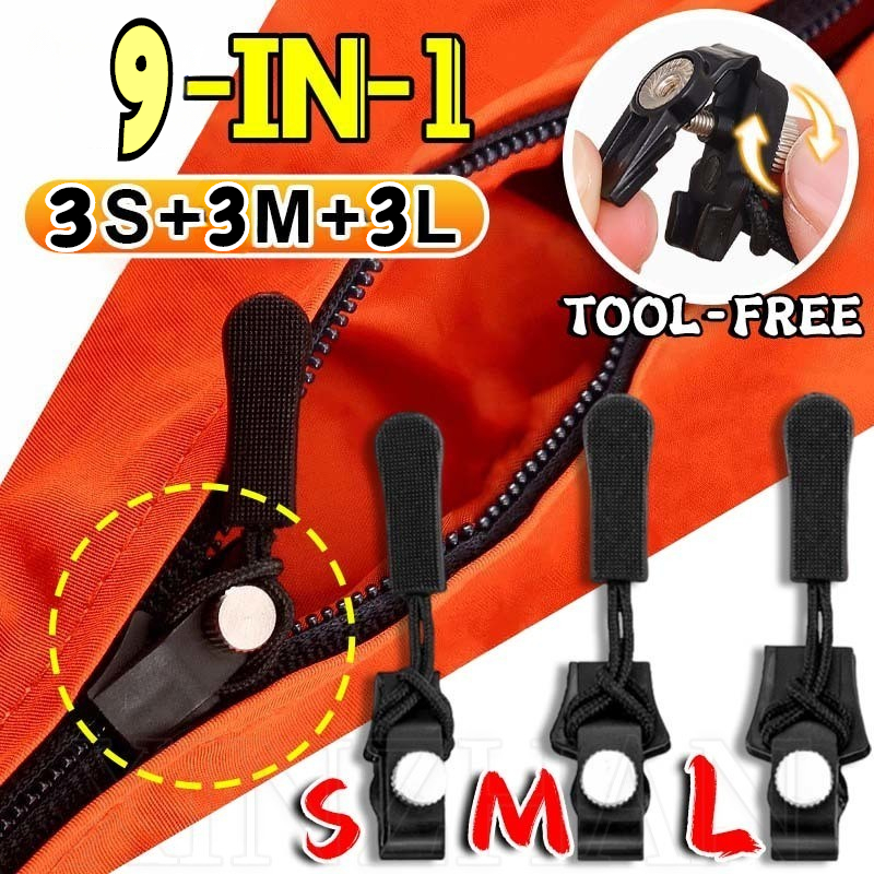 2/3/6/9Pcs Instant Zipper Repair Kit - Sliding Teeth Zipper Puller - 3 ...