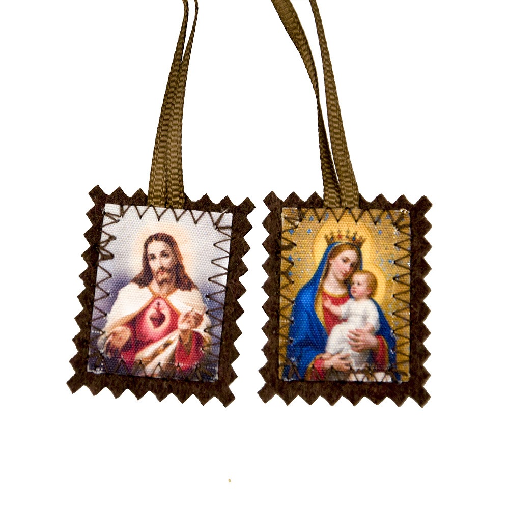 Catholic Sacramental Scapular Badges - Our Lady of Mt. Carmel & Sacred ...