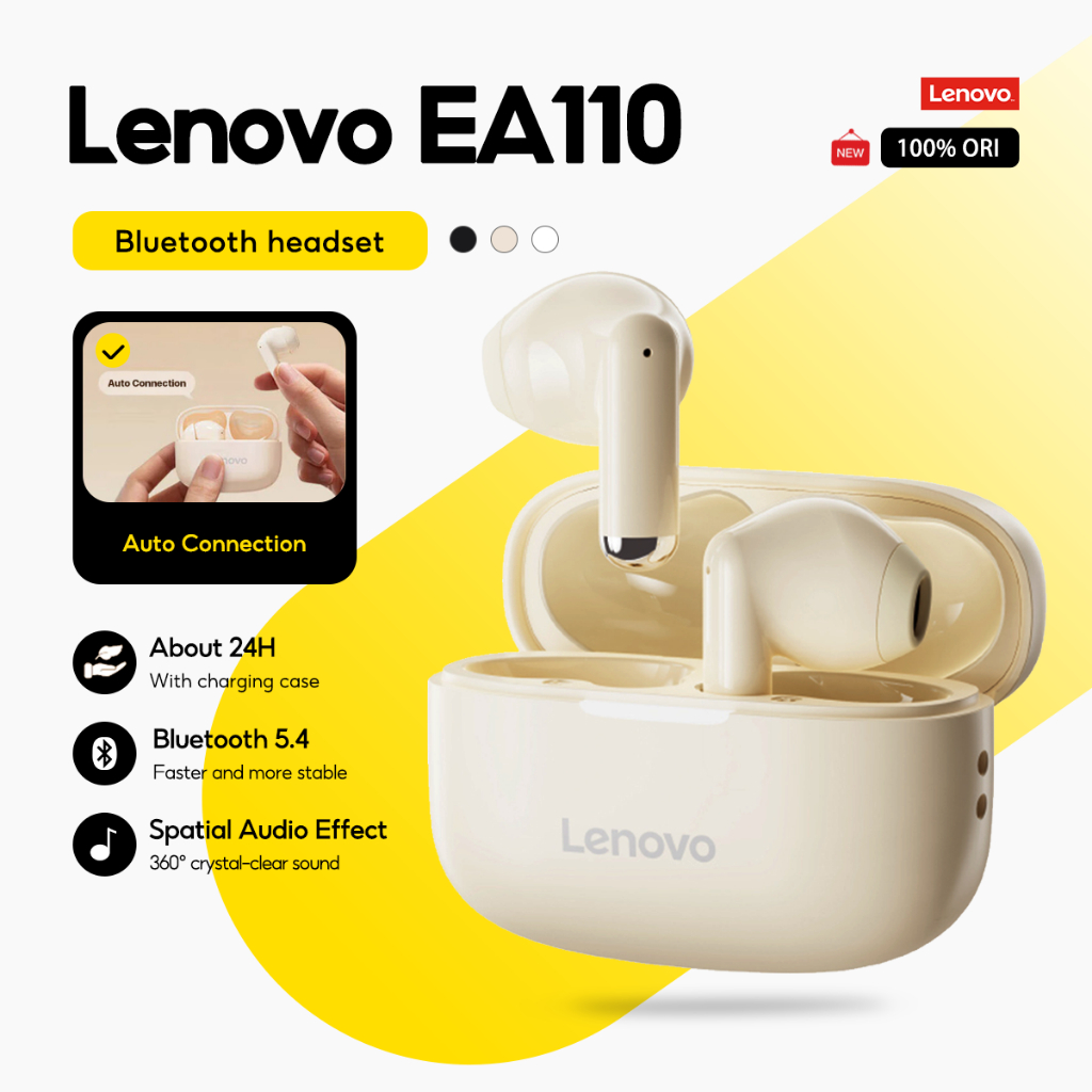 Lenovo Earbuds EA110 Mini Buds True Wireless Earphone TWS Bluetooth 5.4 Low Latency Touch ...