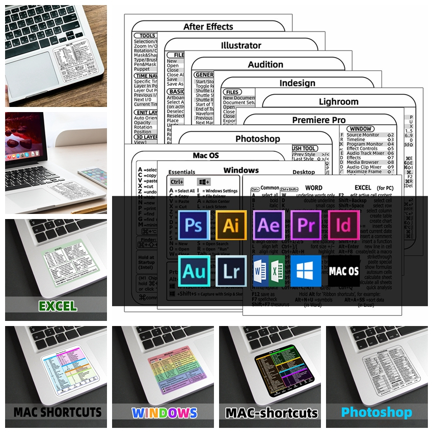 Mac OS Windows Word/Excel AE AI AU Chromebook ID LR PR PS Sticker ...