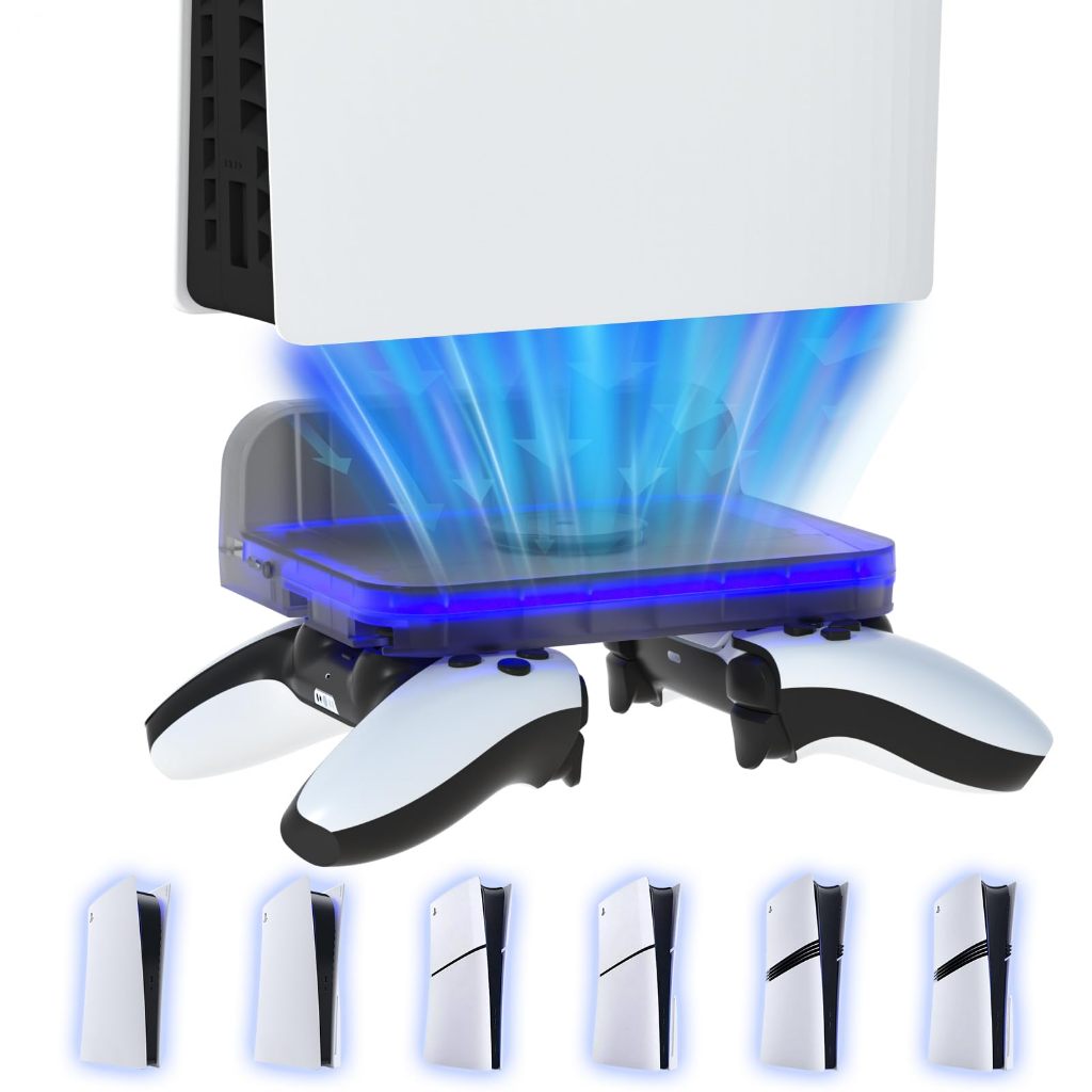 PS5 Wall Mount for All PS5 Models,Ps5 accessories stand with RGB Lights ...