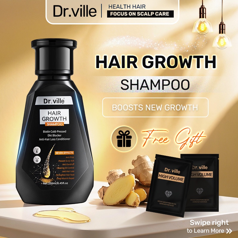 Dr.ville Original Ginger Hair Growth Shampoo Anti Hair Loss Shampoo ...