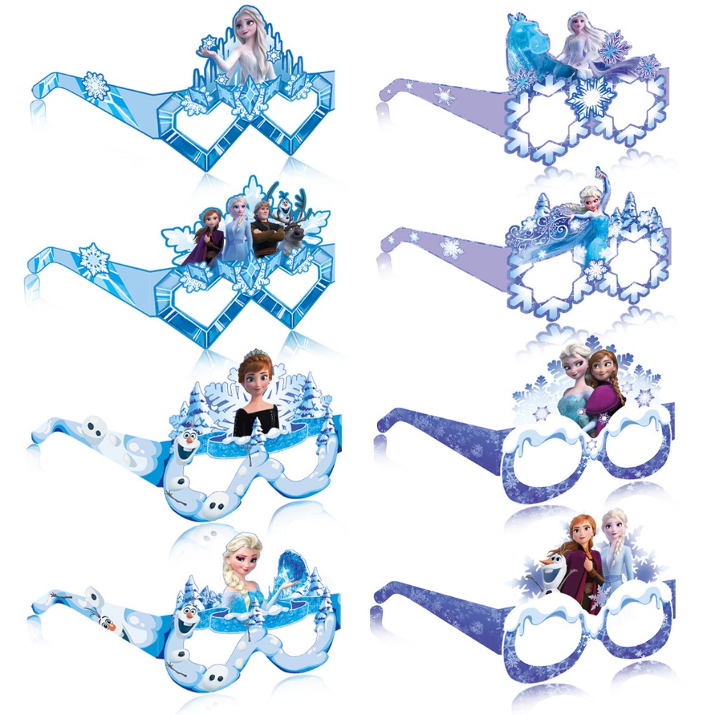 8Pcs Frozen Anna Paper Party Glasses Elsa Olaf Birthday Decoration ...